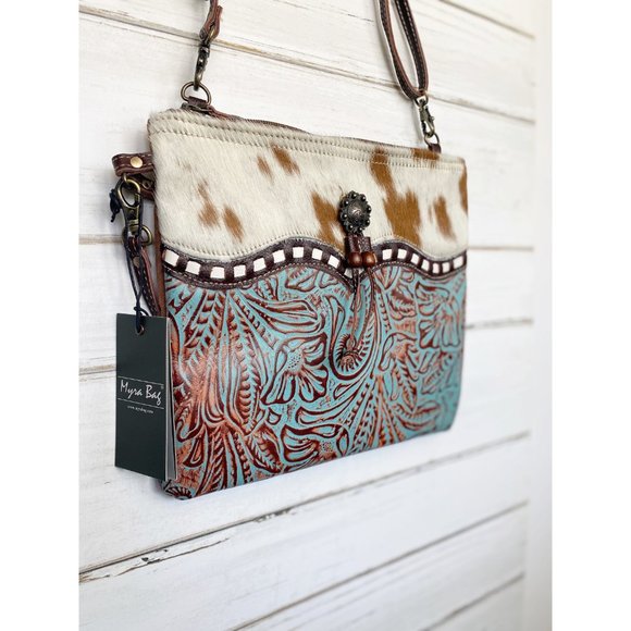 Myra Bag | Bags | Genuine Embossed Leather Turquoise Cowhide Bag | Poshmark